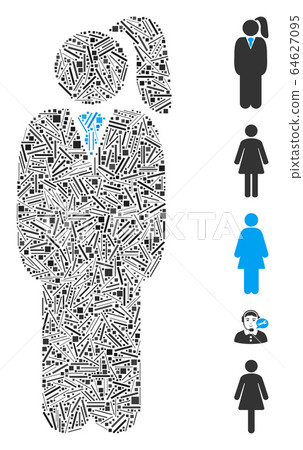 Hatch Collage Business Lady Icon - Stock Illustration [64627095] - PIXTA