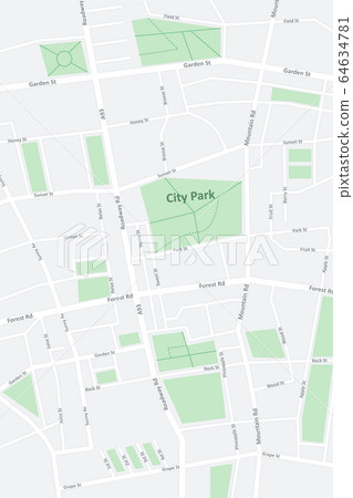 Example Street map - Stock Illustration [64634781] - PIXTA