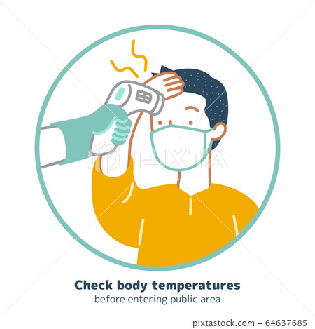 Check body temperature sign - Stock Illustration [64637685] - PIXTA