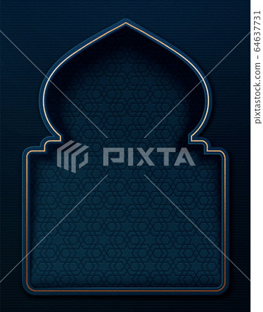 Dark blue Ramadan motif in arch - Stock Illustration [64637731] - PIXTA