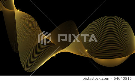Golden abstract lines and wave illustration on - Stock Illustration ...