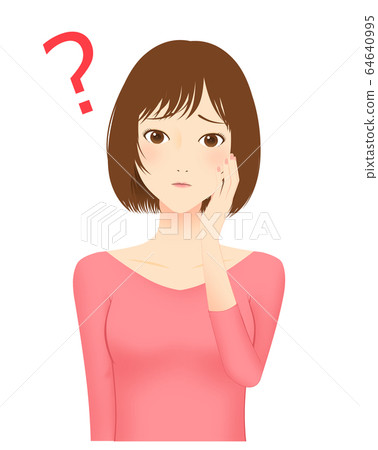 Female facial expression doubt? - Stock Illustration [64640995] - PIXTA