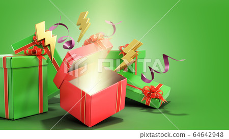 open christmas gift boxes and accessories - Stock Illustration ...