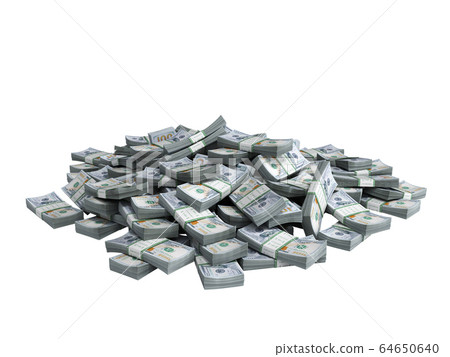 Money Pile of packs of hundred dollar bills stacks - Stock Illustration ...
