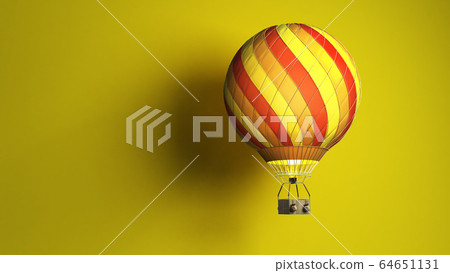 Hot Air color balloon cast shadow on wall 3d - Stock Illustration ...
