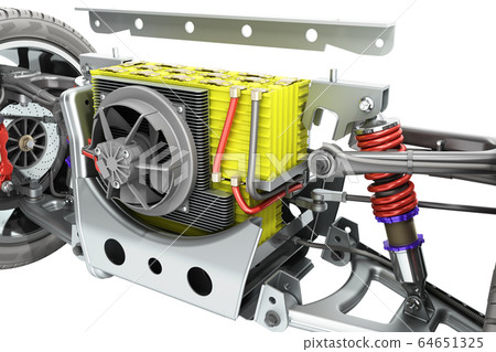 electric car cystem wheelbase with electric - Stock Illustration ...
