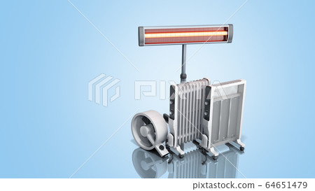 Heating devices Convection fan oil-filled and - Stock Illustration ...
