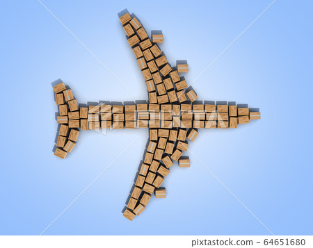 modern delivery concept airplane shaped boxes 3d - Stock Illustration ...