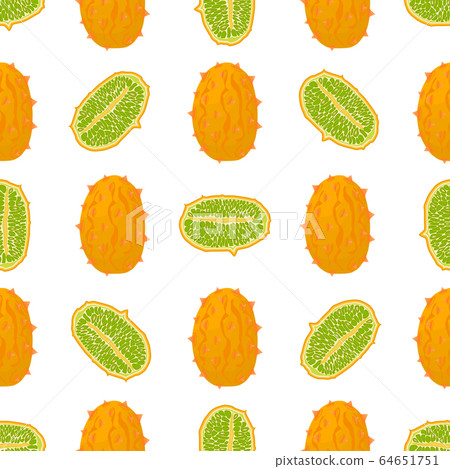 Illustration on theme big colored seamless kiwano - Stock Illustration ...