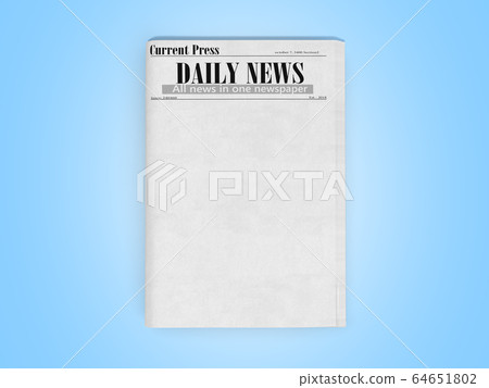 newspaper in stack 3d render on blue - Stock Illustration [64651802 ...