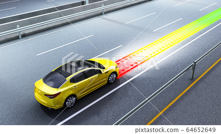 modern concept of a safe car Collision avoidance - Stock Illustration ...