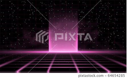 Synthwave vaporwave retrowave pink background...-插圖素材 [64654285] - PIXTA圖庫
