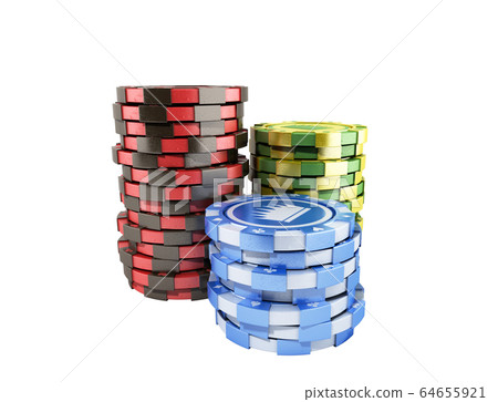casino color chips isolated on white realistic 3d - Stock Illustration ...