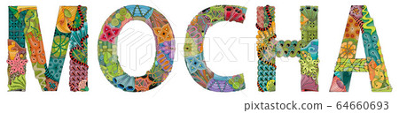 Word MOCHA. Vector decorative zentangle object for - Stock Illustration ...