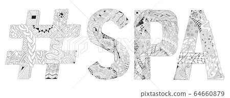 Word spa with hashtag for coloring. Vector - Stock Illustration ...