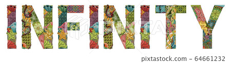 Word INFINITY. Vector zentangle object for - Stock Illustration ...