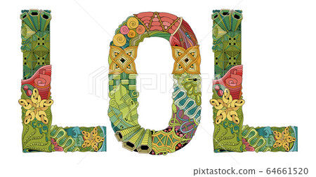 Word LOL. Vector decorative zentangle object - Stock Illustration ...