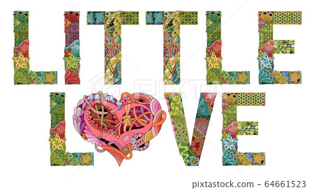 Words LITTLE LOVE for coloring. Vector decorative - Stock Illustration ...
