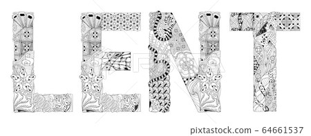 Word LENT for coloring. Vector decorative - Stock Illustration ...