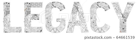 Word LEGACY for coloring. Vector decorative - Stock Illustration ...