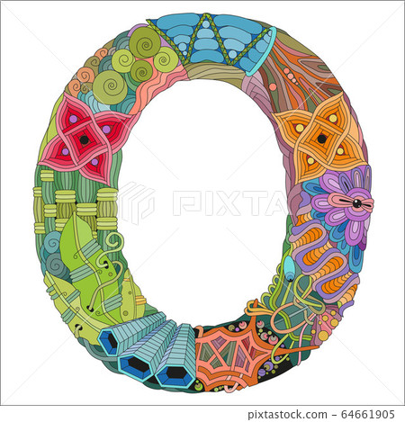 Letter O Zentangle. Vector zentangle object for - Stock Illustration ...