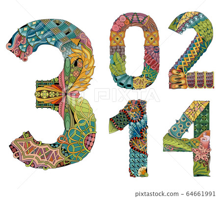 Set of numbers zero, one, two, three, four - Stock Illustration ...