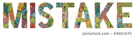 Word MISTAKE. Vector zentangle object for - Stock Illustration ...