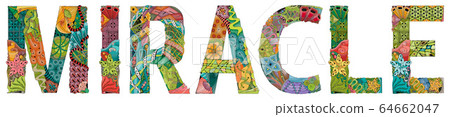 Word Miracle. Vector zentangle object for - Stock Illustration ...