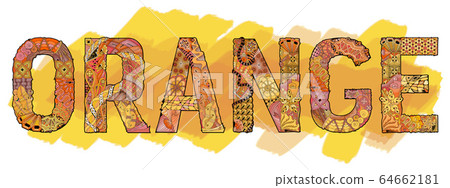 Word ORANGE. Vector decorative zentangle object - Stock Illustration ...