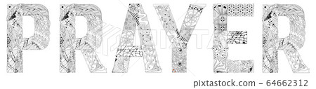 Word PRAYER for coloring. Vector decorative - Stock Illustration ...