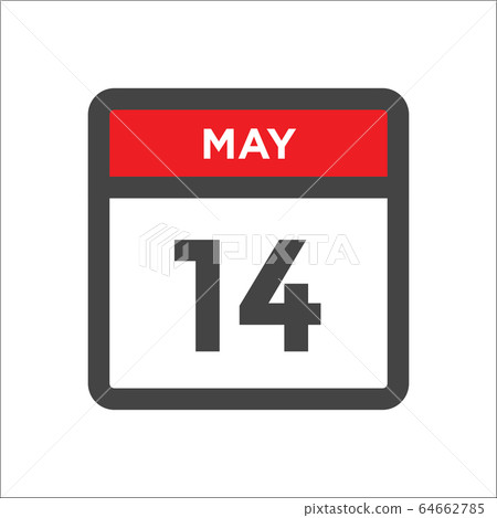 May 14 calendar icon w day of month - Stock Illustration [64662785] - PIXTA