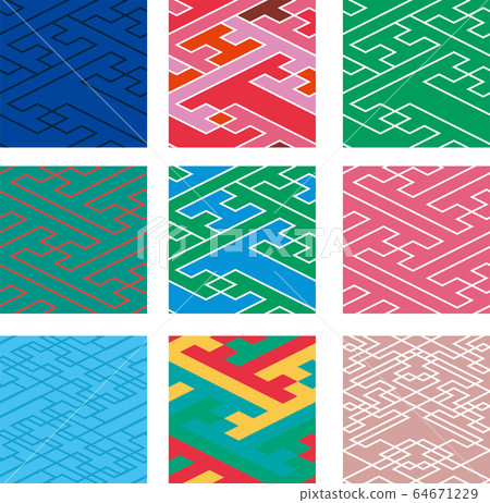 Saaya-shaped Sayagata Japanese pattern seamless... - Stock Illustration ...