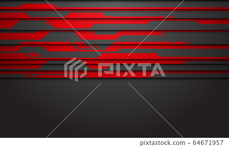 Abstract red circuit line on dark grey with... - Stock Illustration ...