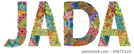 Female name JADA. Vector decorative zentangle - Stock Illustration ...