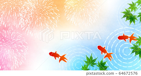 Fireworks goldfish summer background - Stock Illustration [64672576 ...