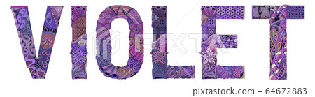Word VIOLET. Vector decorative zentangle object - Stock Illustration ...
