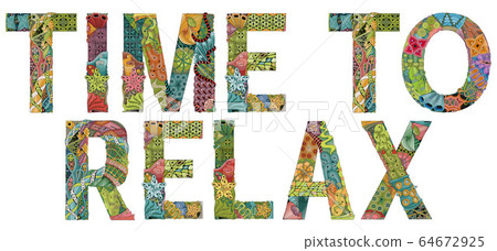TIME TO RELAX. Vector decorative zentangle object - Stock Illustration ...