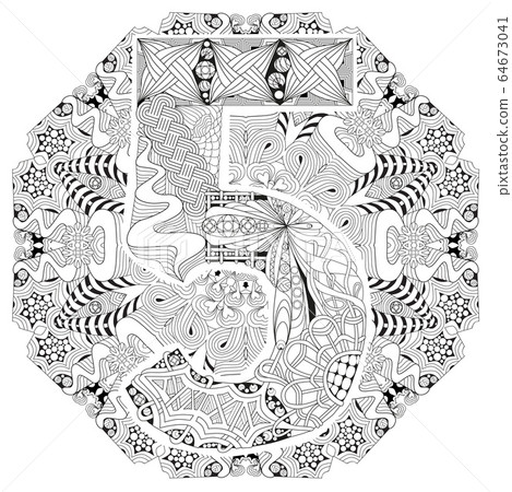 Mandala with numero five for coloring. Vector - Stock Illustration ...
