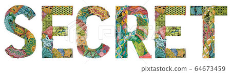 Word secret. Vector decorative zentangle object - Stock Illustration ...