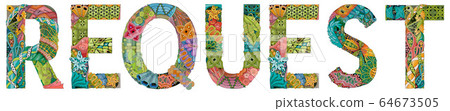 Word REQUEST. Vector zentangle object for - Stock Illustration ...