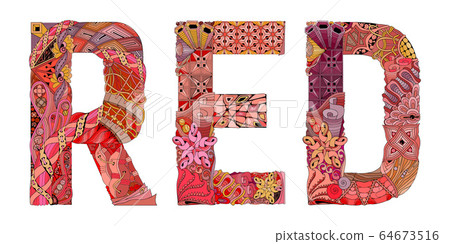 Word RED. Vector decorative zentangle object for - Stock Illustration ...