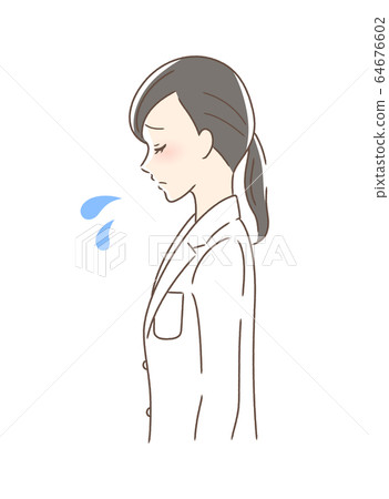 Side profile of a sad woman - Stock Illustration [64676602] - PIXTA