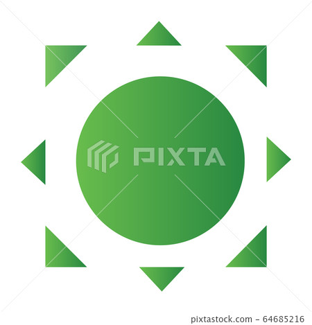 Green sun icon isolated on white background. - Stock Illustration ...