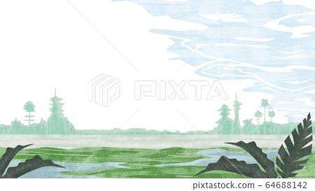 Wetlands background frame illustration - Stock Illustration [64688142 ...