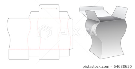 Curve packaging box die cut template - Stock Illustration [64688630 ...