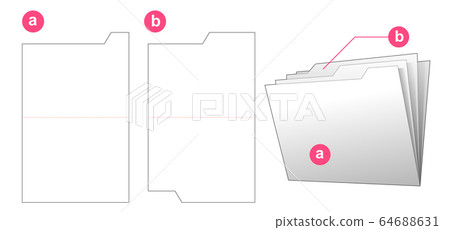 Cardboard folder die cut template - Stock Illustration [64688631] - PIXTA