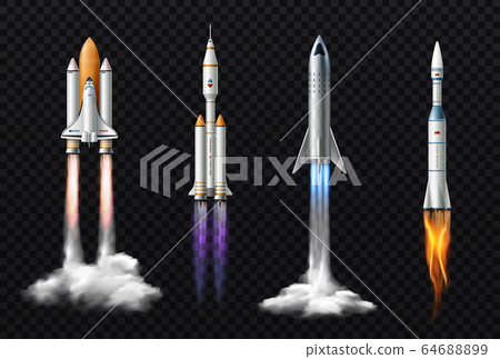 Realistic Rockets Transparent Set - Stock Illustration [64688899] - PIXTA