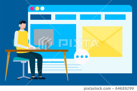 Email and Computer, International Business Vector - Stock Illustration ...
