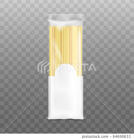 Blank realistic spaghetti pack mockup with... - Stock Illustration ...