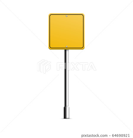 Square yellow road signboard template isolated... - Stock Illustration ...